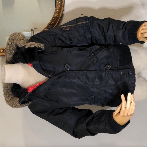 Old Navy | Jackets & Coats | Vintage Old Navy Satin Bomber Jacket Fur Hood Asian Oriental ...